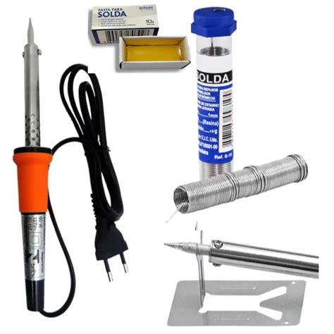 Kit Ferro De Solda Soldar Soldador Estanho Pasta Para Solda Shopee Brasil