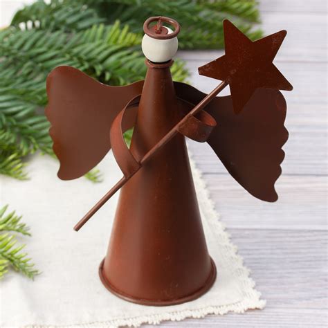 Rustic Tin Angel Christmas Tree Topper Tabletop Trees Christmas And