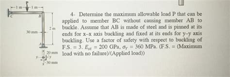 Solved Determine The Maximum Allowable Load P That Can Be Chegg