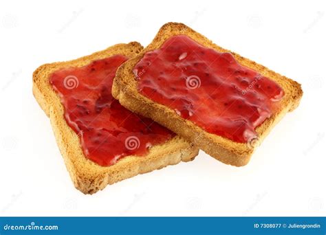Toast And Jam Stock Image Image Of Slice Isolated Background 7308077
