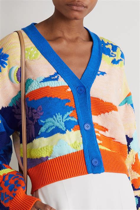 Stella Mccartney The Beatles Get Back Cropped Embroidered Intarsia