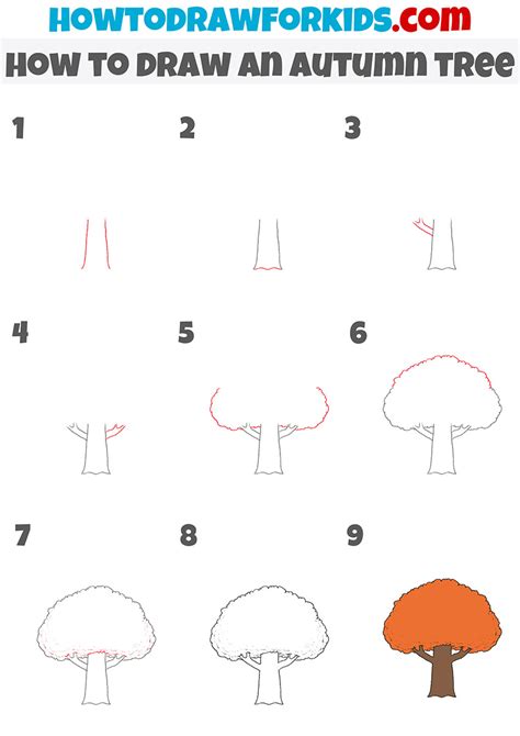 How To Draw An Autumn Leaf Step By Step Trees Pop