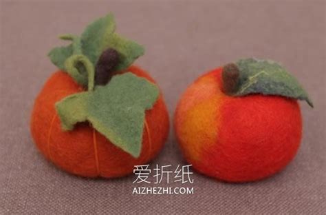 可爱羊毛毡南瓜的制作方法 爱折纸网