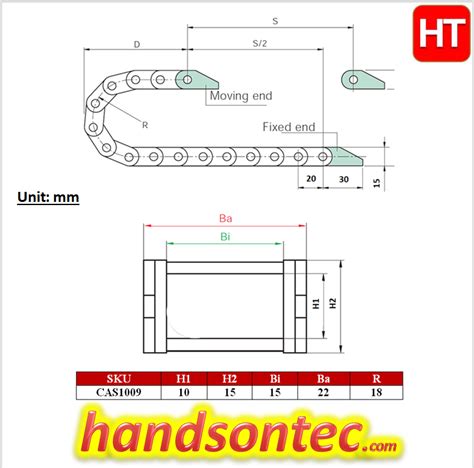 Cable Chain And Trunking Flexible Slot Length 1 Meter Handson Tech
