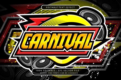 Carnival 3d Text Effect Graphic By Novin Prasetya · Creative Fabrica