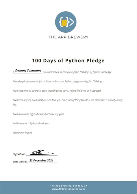 100daysofpython Theappbrewery Pythonprogramming Angelayu Dewang