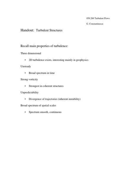 Coherent Structures 2 Pdf Vortices Turbulence