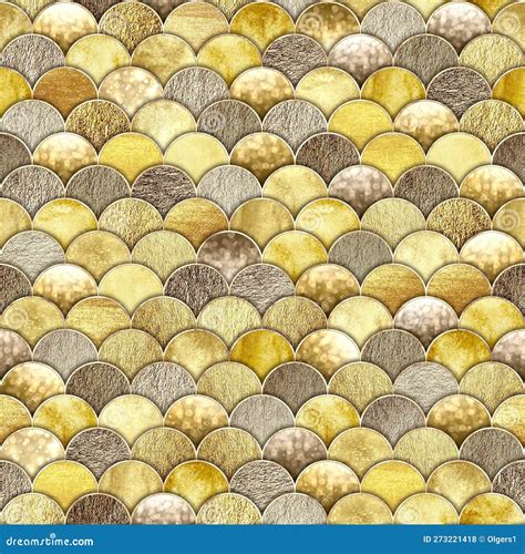 Mermaid Fish Scale Wave Japanese Seamless Pattern Stock Illustration