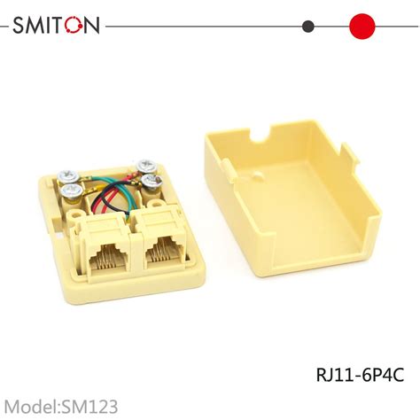 Dual Ports Abs Rj11 Modular Telephone Terminal Junction Box Rj11