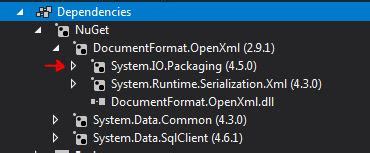 C How To Fix Could Not Load File Or Assembly System Io Packaging Version In A Net