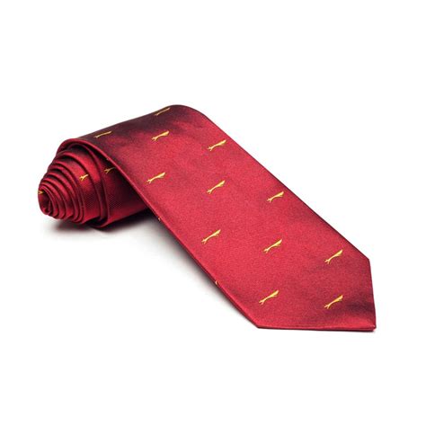 Running Fox Woven Silk Tie Burgundy And Gold Dege And Skinner
