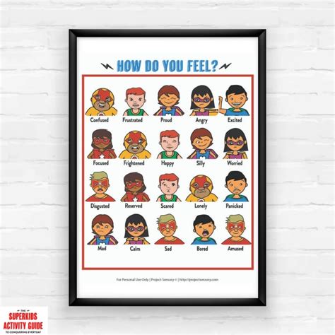Free Printable Superhero Emotions Chart Template Free Printable