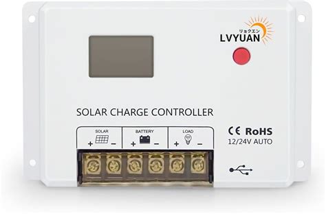 Amazon 【リチウム電池活性化】 Lvyuanリョクエン Pwm 10a ソーラーチャージコントローラー12v24v兼用