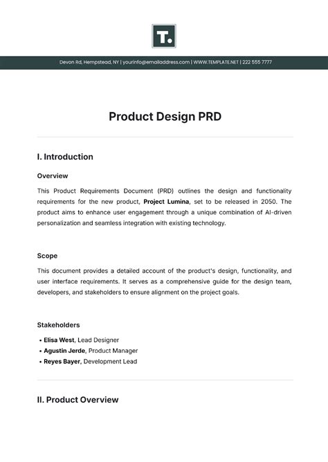 Free Product Requirements Document Templates To Edit Online And Print