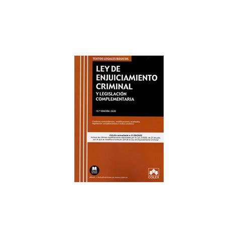 Ley De Enjuiciamiento Criminal Y LegislaciÓn Complementaria