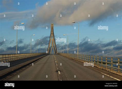 Road On The Replot Bridge On Kvarken Islands Finland On A Beautiful