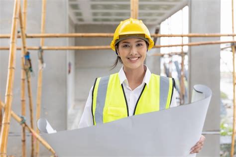 Mujer Feliz Arquitecta Constructora De Casas Gerente De Proyecto