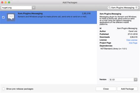 after that add packages windows will open search for xam plugins