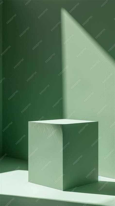 A White Cube With A Shadow On The Wall Premium Ai Generated Image