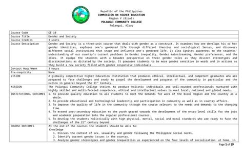 Polangui Community College Polangui Albay Ge 10 Docx