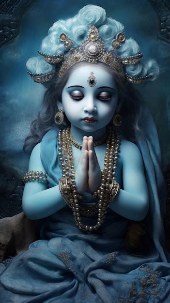Free Photo Three Dimensional Representation Of Krishna Hindu Deity