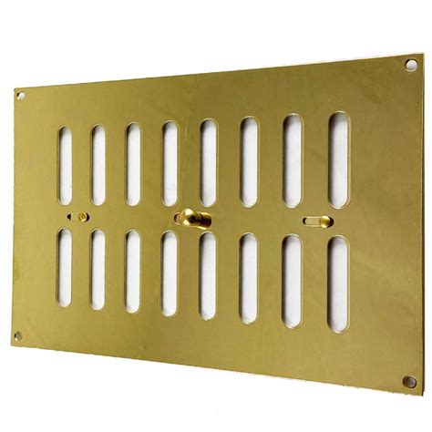 Hit And Miss Air Vent Cover 9 X 6 Polished Brass Unlacquered