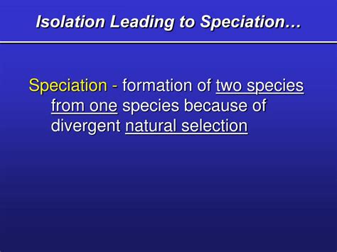 PPT Isolation Leading To Speciation PowerPoint Presentation Free Download ID 2319790