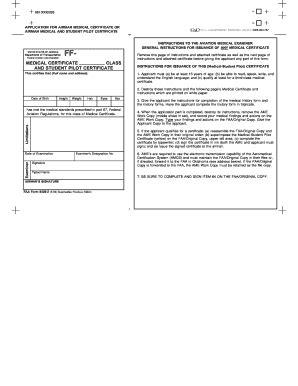 Fillable Online Reginfo APPLICATION FOR AIRMAN MEDICAL CERTIFICATE OR