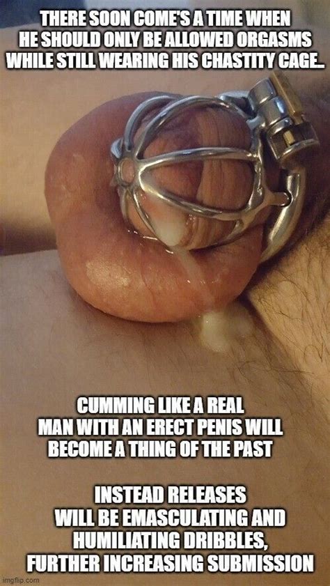 In A Permanent Chastity Cage Cumming Like A Real Freewind