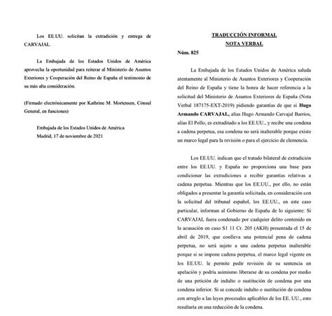 La Fiscalía Española Dio Por Buenas Las Garantías Ofrecidas Por Estados