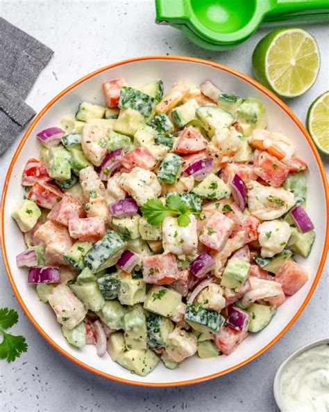 Creamy And Healthy Shrimp Avocado Salad Healthy Fitness Meals