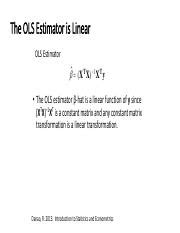 MODULE 2 D Properties Of OLS Estimator Pdf The OLS Estimator Is Linear OLS Estimator X T X 1