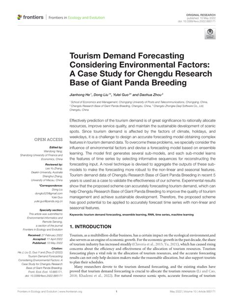 Pdf Tourism Demand Forecasting Considering Environmental Factors A