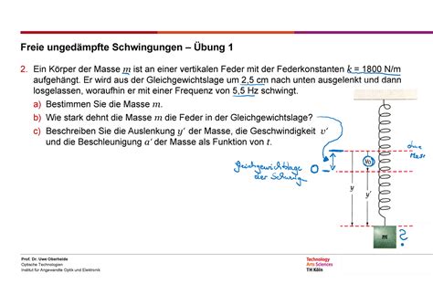 Unterlagen Uebung Physik B Ungedaempfte Schwingungen A Prof Dr Uwe Oberheide