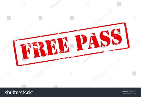 Rubber Stamp Text Free Pass Inside Stock Vector Royalty Free
