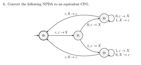 Solved Convert The Following NPDA To An Equivalent CFG Chegg