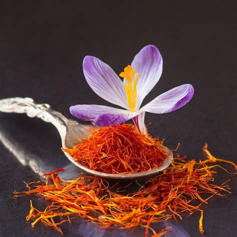Premium Photo Saffron Flower And White Bowl
