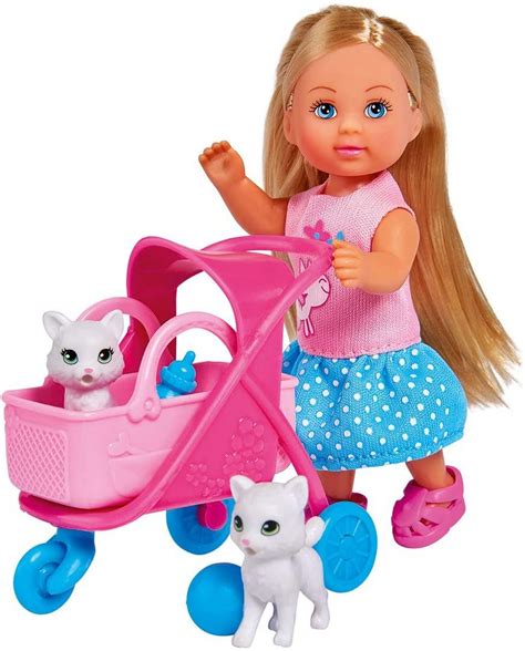 Кукла Еви Лав с котенца в количка Simba - store.bg