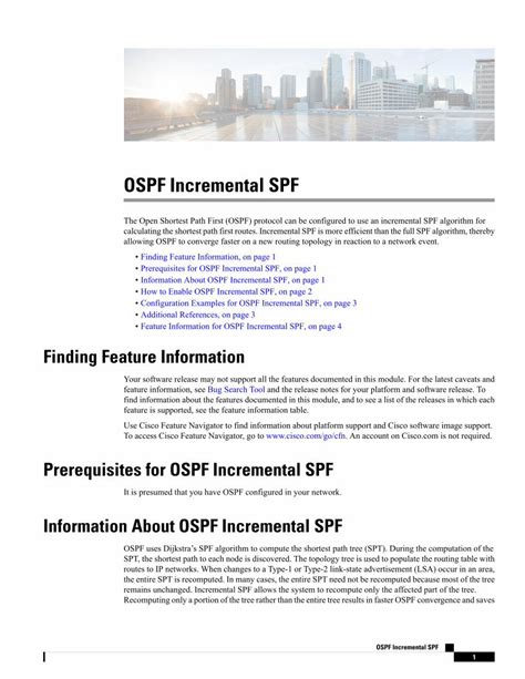 pdf ospf incremental spf · configuration examples forospfincremental