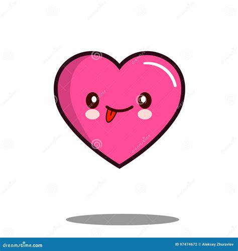 Vector Plano Del Diseño Del Amor Del Emoticon Del Corazón Del Personaje