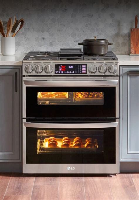 Lg 69 Cu Ft Smart Gas Double Oven Slide In Range With Instaview