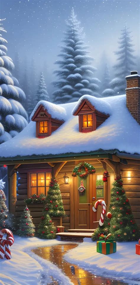 Christmas Cabin Wallpaper By Rtisticgal Download On Zedge™ 7de5