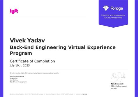 Vivek Yadav On Linkedin Engineering Projects Lyft Forage