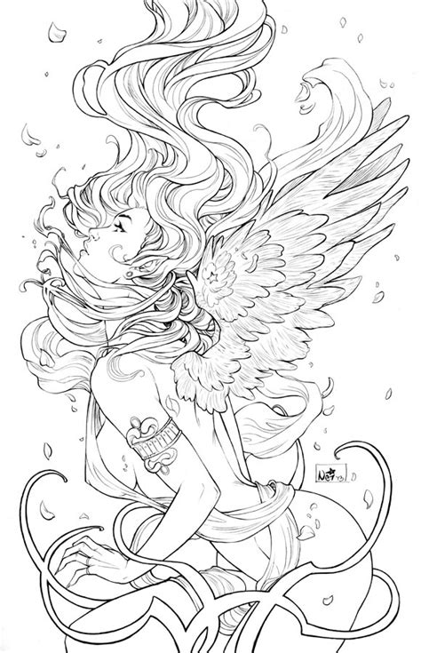 Of Angels By ToolKitten On DeviantArt Detailed Coloring Pages
