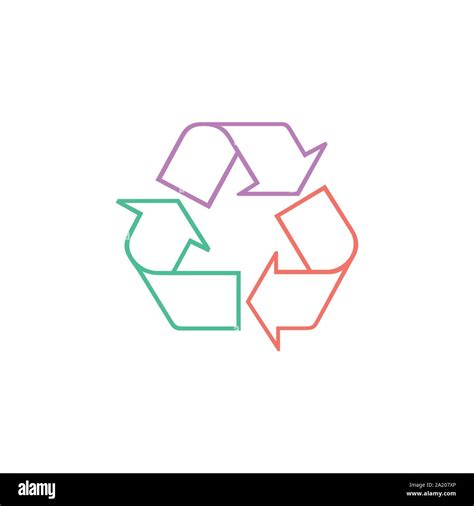 Green Triangular Eco Recycle Icon Vector Illustration Isolated On White Background Stock Vector