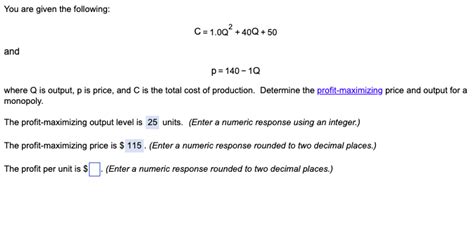 Solved What Is The Profit Per Unit What Is The Total