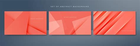 Conjunto De Fondo Abstracto Rojo Claro Vector Premium