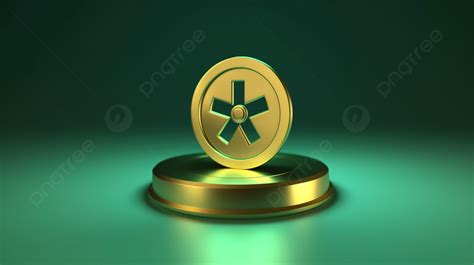 ايقونة إشعاع 3d قدم Fortuna الذهب رمز على Tidewater Green Background