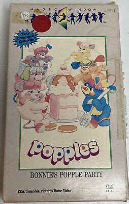 Vintage 1986 Popples Bonnies Popple Party Vhs Video Cassette Magic