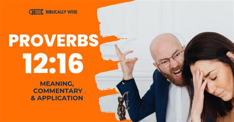 Proverbs 12 16 Meaning Fools Fury Vs Prudent Poise Biblically Wise